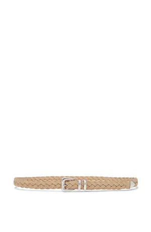 Brunello Cucinelli Calfskin Braided Belt - Hazelnut