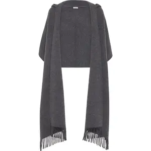 Brunello Cucinelli Knit Scarf With Hood - Anthracite