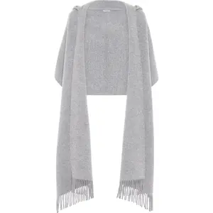Brunello Cucinelli Knit Scarf With Hood - Light Grey