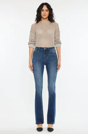 KANCAN High-rise Skinny Bootcut Jeans - Medium Wash