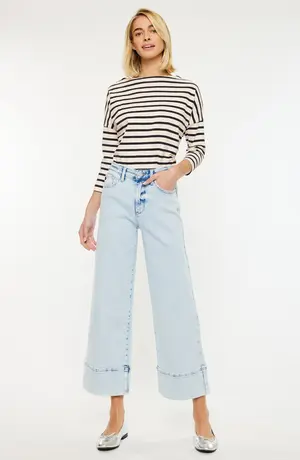 KANCAN Kassie Essentials Cropped Wide Leg Jeans