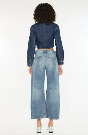 KANCAN Daliah Mid Rise Loose Barrel Jeans