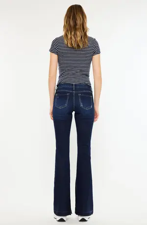 KANCAN Heidi Mid Rise Flare Jeans - Dark Wash