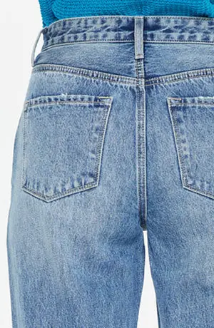 KANCAN High Rise 90's Criss Cross Straight Jeans