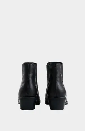 VELEZ Top Grain Leather Ankle Boots - Black