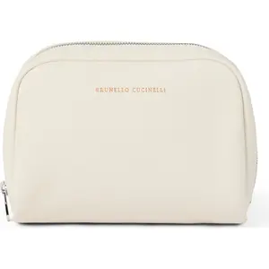 Brunello Cucinelli Calfskin Beauty Case - Ivory