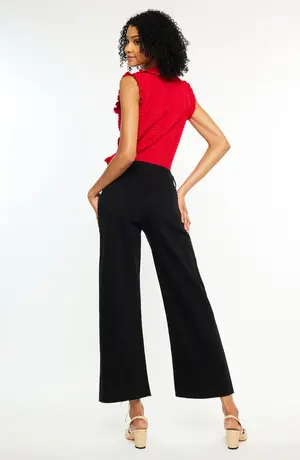 KANCAN Dianella High Rise Crop Wide Leg Jeans - Black