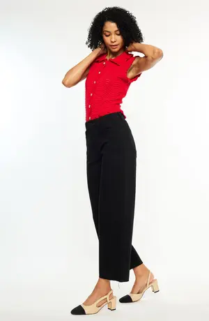 KANCAN Dianella High Rise Crop Wide Leg Jeans - Black