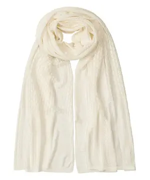 Ralph Lauren Pointelle Patchwork Wrap Cream