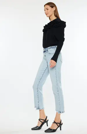 KANCAN Mid-rise Crop Straight Jeans