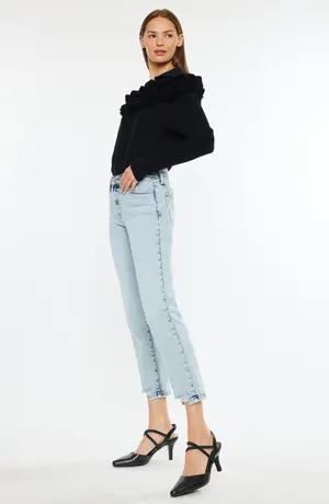 KANCAN Mid-rise Crop Straight Jeans