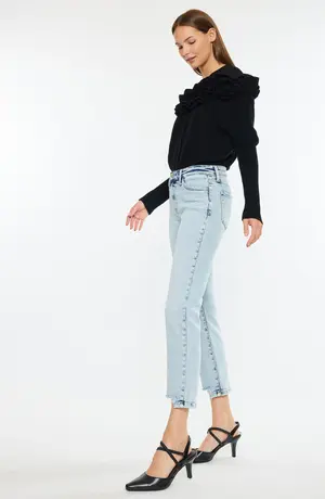 KANCAN Mid-rise Crop Straight Jeans