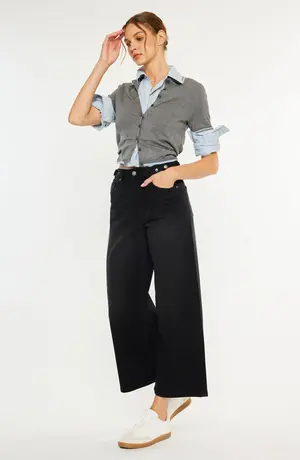 KANCAN Victoria Ultra High Rise Cropped Wide Leg Jeans