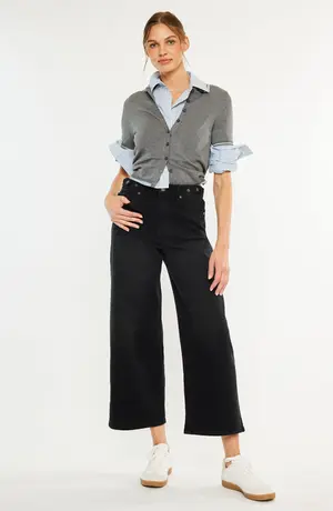 KANCAN Victoria Ultra High Rise Cropped Wide Leg Jeans