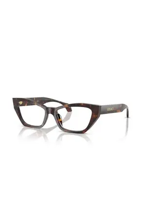 Versace 52mm Cat Eye Optical Glasses Brown