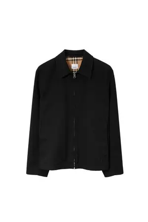 Burberry Gabardine Harrington Jacket - Black