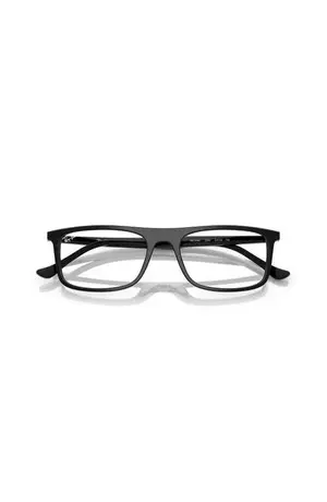 Ray-ban 53mm Rectangle Full Rim Eyeglasses - Black