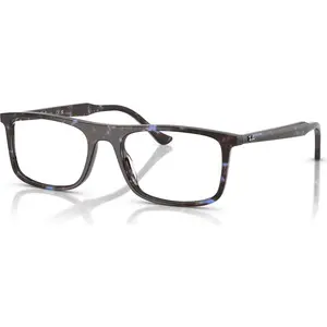 Ray-ban 53mm Rectangle Full Rim Eyeglasses - Blue