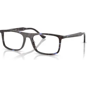 Ray-ban 53mm Rectangle Full Rim Eyeglasses - Blue
