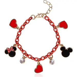 Disney Heart Charm Bracelet - Red