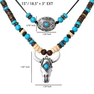 Jessica Simpson Beaded Layered Necklace With Turquoise And Amber Hues