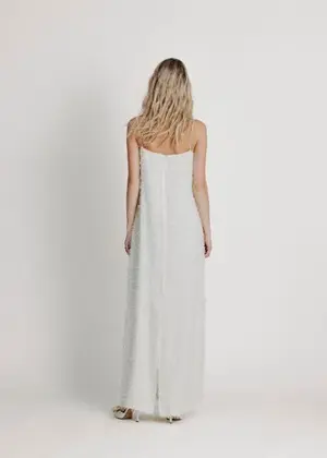 ALAS A-line Maxi Slip Dress - Off White