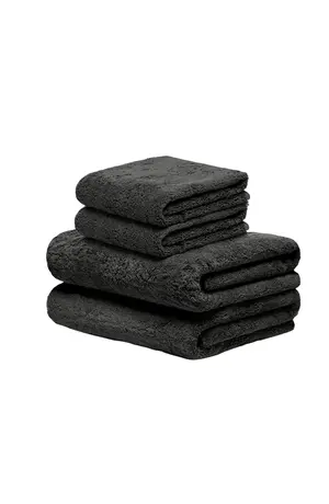 ITALIC Serene Ultraplush Collection Bath Essentials- 2 Bath Towels And 2 Hand Towels - Charcoal