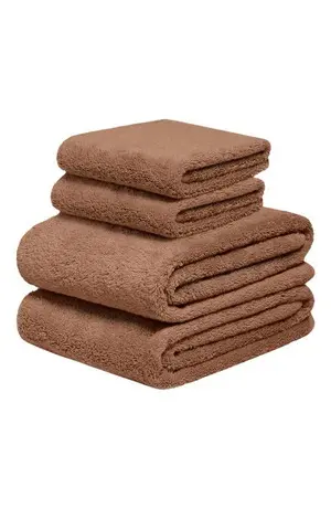 ITALIC Serene Ultraplush Collection Bath Essentials- 2 Bath Towels And 2 Hand Towels Clay