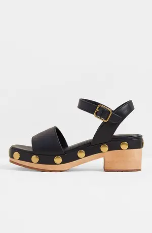 Charlotte Stone Allie Clog Sandal - Black Stud