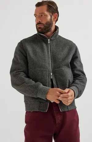 Brunello Cucinelli Hand-crafted Cashmere Flannel Bomber Jacket - Dark Grey