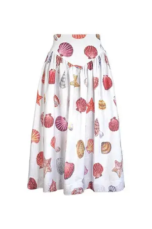 NO PISE LA GRAMA Sotavento Midi Linen Skirt