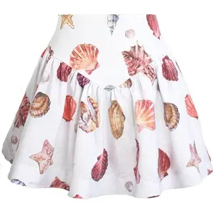NO PISE LA GRAMA Sotavento Mini Skirt - Conchitas In White Print