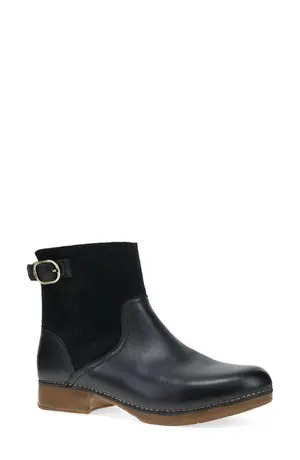 Dansko Monique Bootie - Black Burnished Calf