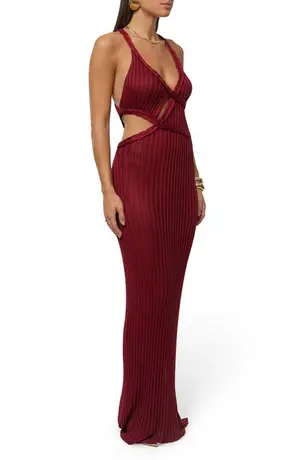 JLUXLABEL Open Back Body-con Maxi Sundress - Red