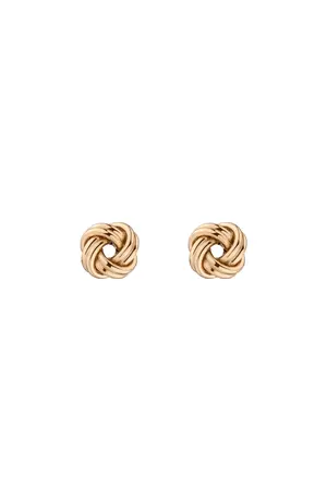 AURATE Gold Knot Stud Earrings 14k Gold
