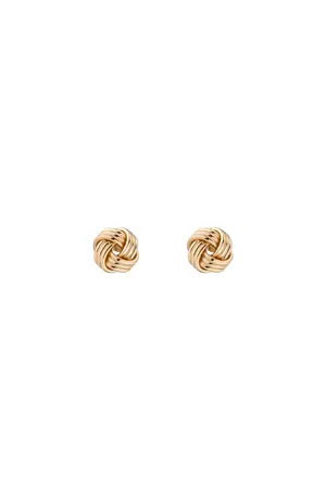 AURATE Gold Knot Stud Earrings Small