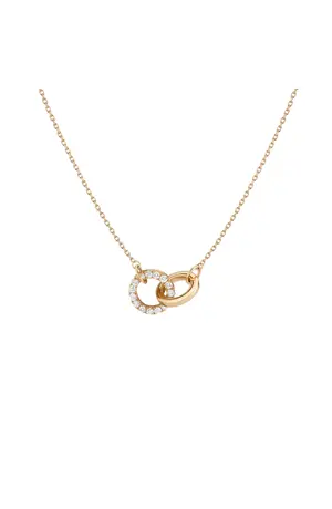 AURATE Diamond Connection Necklace - Yellow Gold