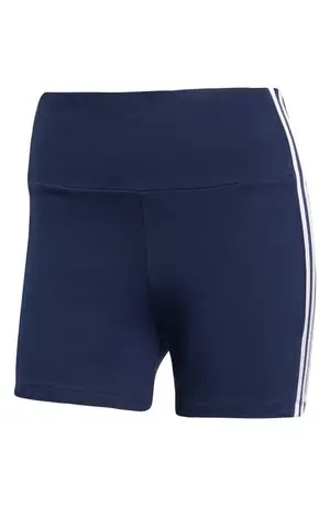 Adidas 3-stripes Booty Bike Shorts - Night Indigo/white