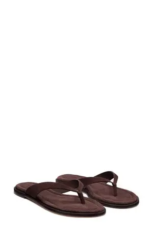 REFORMATION Jessie Flip Flop - Suede Espresso