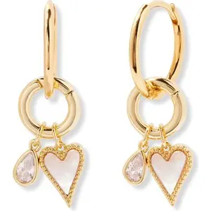 BROOK & YORK Maddie Heart Charm Hoop Earrings