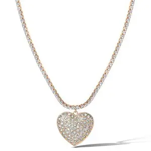 Jessica Simpson Clear Crystal Heart Pendant Necklace