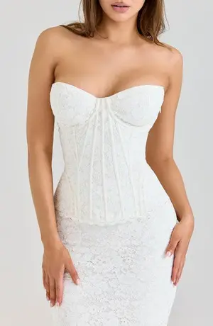 forever fancy corset dress Belle With floral lace Cynlee Mini Dress Color:Natural/Black modest-prom-dresses