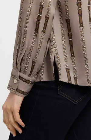 Foxcroft Luna Chain Stripe Button-up Shirt