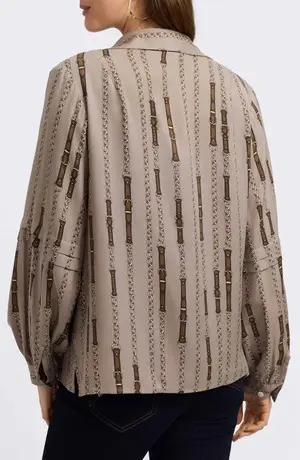 Foxcroft Chain Stripe Popover Top