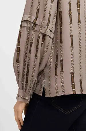 Foxcroft Chain Stripe Popover Top