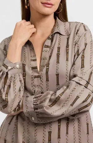 Foxcroft Chain Stripe Popover Top