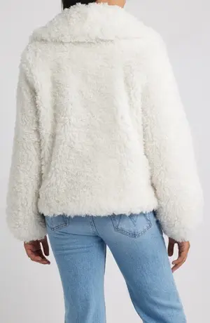 Sam Edelman Short Faux Fur Jacket - White