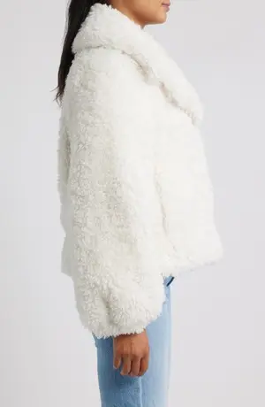 Sam Edelman Short Faux Fur Jacket - White