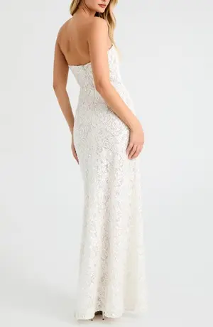 HELSI Lindsey Sequin Lace Strapless Gown