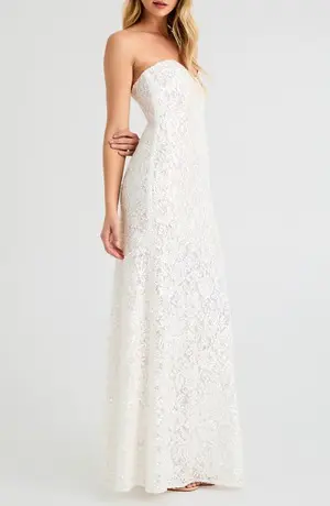 HELSI Lindsey Sequin Lace Strapless Gown